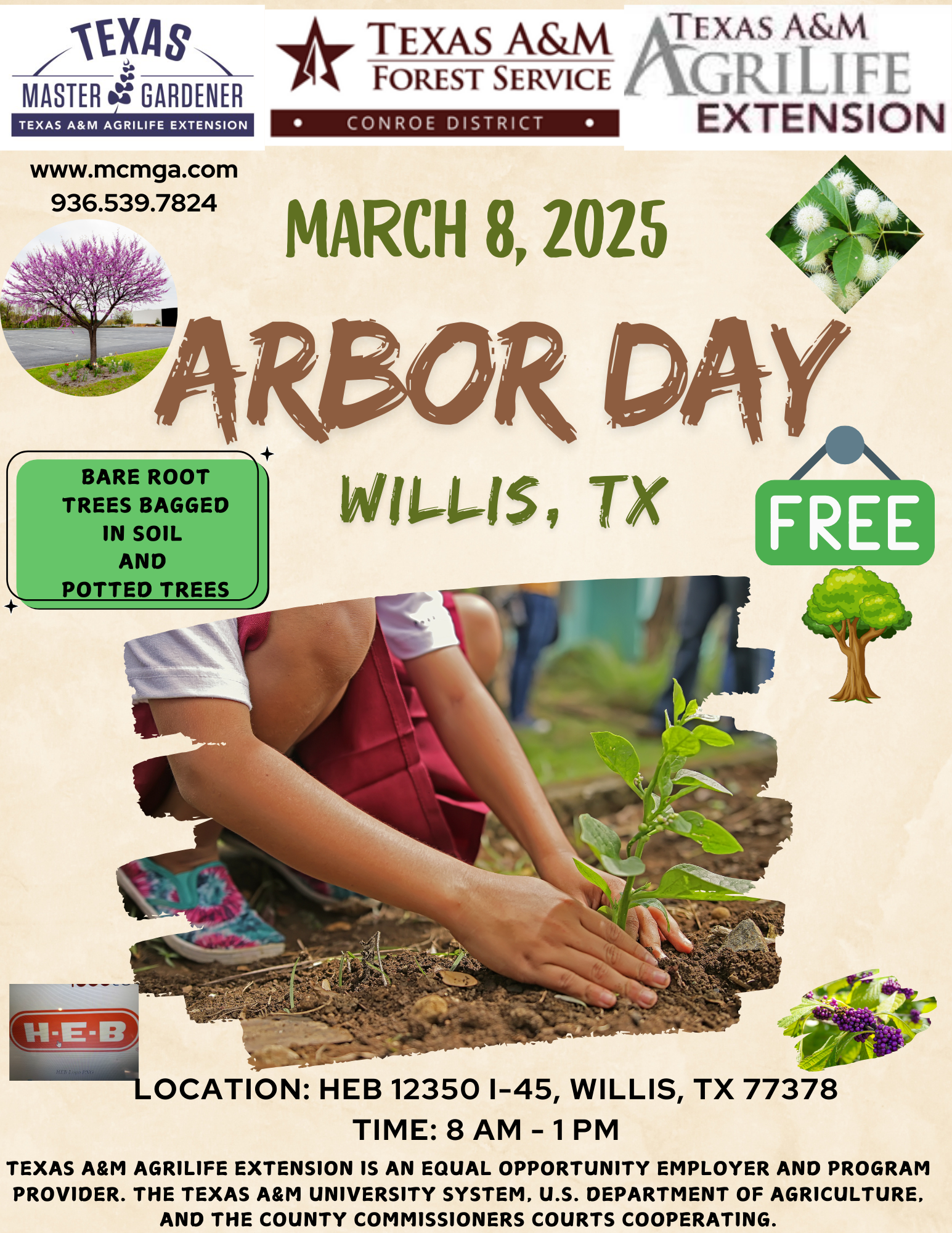 2025 March 8th Willis Arbor Day - Montgomery County Master Gardeners